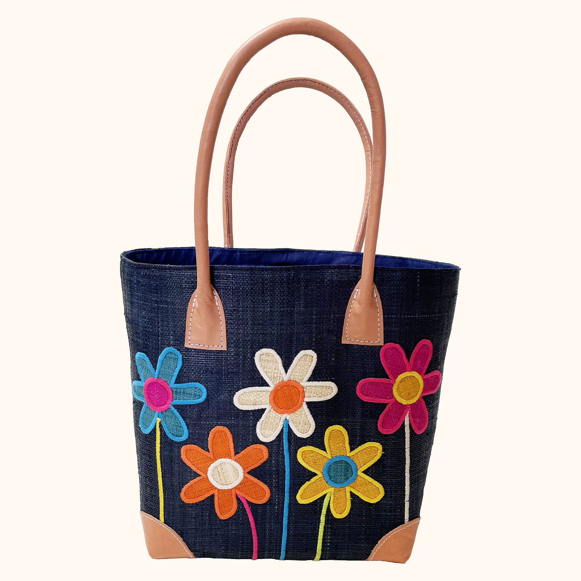 Set of 2 Flower Stem Tote Bags - BasketBasket